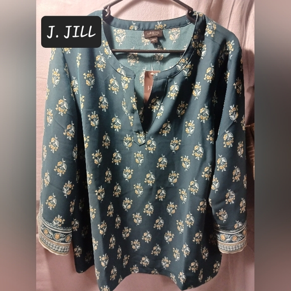 J. Jill | Tops | J Jill Floral Blouse Top Womens Xl New With Tags ...